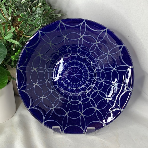 Accents | Beautiful Signed Cobalt Blue Fused Art Glass Bowl With ...